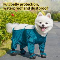 China Pet Out Wrap Belly Bag Rompers 4 Leg Shoes Dog Walking Waterproof Dustproof Polyester Halloween Cute Raincoat Boots for sale