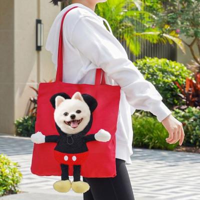 China New Design Modern Foldable Nylon Square Shoulder Bag Cat & Dog Carrier Portable Breathable Large Capacity Outdoor Pet Travel Bag for sale