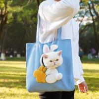 China New Design Modern Foldable Nylon Square Shoulder Bag Cat & Dog Carrier Portable Breathable Large Capacity Outdoor Pet Travel Bag for sale