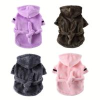 China Pet Dog & Cat Hooded Bathrobe Pajamas Soft Polyester Halloween Drying Towel Coat Sleeping Clothes for sale