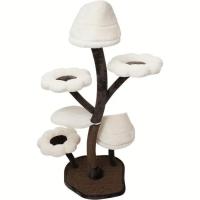 China Luxury 63.8in Cat Tree 22lbs Capacity Multi-Level Tower Brown Wool Sisal Wood Climbing Frame Scratching Posts Resting Platforms for sale