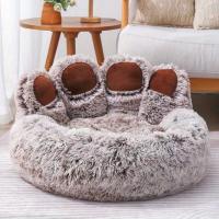 China Dog Sofa Bed Small Breeds Solid Round Luxury Removable Washable Cotton Filled Pet Bedding for sale