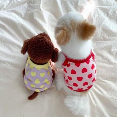 China Love Dog Breathable Summer Anti-Shedding Pet Vest Sleeveless Pullover Solid Striped Small Medium Bichon Birthdays Christmases for sale