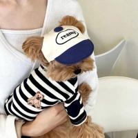 China Black Striped Teddy T-Shirt for Small Dogs XS-XL Summer Pullover Two Leg Clothes Soft Polyester Fabric Cartoon Dog Christmas for sale