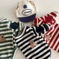 China Black Striped Teddy T-Shirt for Small Dogs XS-XL Summer Pullover Two Leg Clothes Soft Polyester Fabric Cartoon Dog Christmas for sale