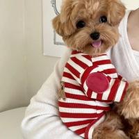 China Black Striped Teddy T-Shirt for Small Dogs XS-XL Summer Pullover Two Leg Clothes Soft Polyester Fabric Cartoon Dog Christmas for sale