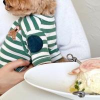 China Black Striped Teddy T-Shirt for Small Dogs XS-XL Summer Pullover Two Leg Clothes Soft Polyester Fabric Cartoon Dog Christmas for sale