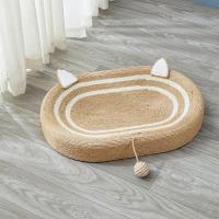 China Hot Sale Modern Durable Oval Sisal and Corrugated Paper Cat Scratcher for Pet Playing and Scratching for sale