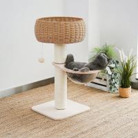 China Fat Cat Puppet Maine Cat Nest Tree Durable Rattan Sisal Four Seasons Four Seasons Cat Rack Climbing Wood Nest for One Christmas for sale
