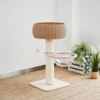 China Fat Cat Puppet Maine Cat Nest Tree Durable Rattan Sisal Four Seasons Four Seasons Cat Rack Climbing Wood Nest for One Christmas for sale