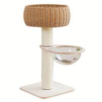 China Fat Cat Puppet Maine Cat Nest Tree Durable Rattan Sisal Four Seasons Four Seasons Cat Rack Climbing Wood Nest for One Christmas for sale