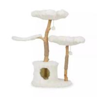China Cat Tree Tower Solid Wood Sisal Rope Climbing Frame Eco-Friendly Minimalist Modern Large Real Branch Luxury Carton for sale