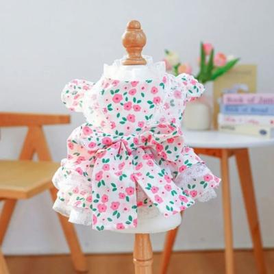 China Cute Pet Clothes Dot Dress Puppy Princess Skirt Skin-friendly Colorful Dog Dress Spandex All Seasons Spring/Summer for sale