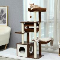 China Luxury 130.5CM Cat Tree Condo Multi-Level Platform Tower Sisal Scratching Post Kitten Climber Perches Tunnel Hummock Halloween for sale