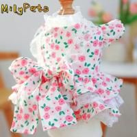China Floral Dress Puppy Princess Skirt Skin-friendly Colorful Dog Dress Lovely Pet Dresses for sale