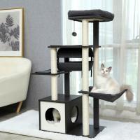 China Height 130.5CM Cat Tree Condo Multi-Level Platform Tower Sisal Scratching Post for Kitten Cat Climber Perches Tunnel Hummock Bed for sale