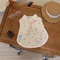 China Small Dog Teddy Clothing XS Spring Floral Tank Top Skirt for Puppy Home Clothing Made Polyester Striped for Christmas Birthdays for sale