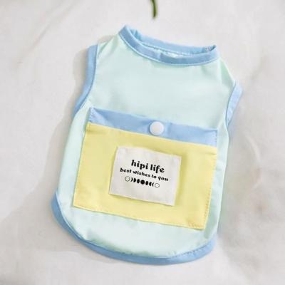 China Pet Pocket Sun Protection Clothes Puppy Summer Ice Silk Vest Teddy Soft Two Leg Clothes Maltese Sleeveless Short Sleeve for sale