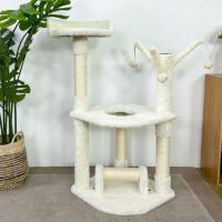 China Cheap Modern Wood Cat Tree Climbing Frame Hammock Condo Kittens Interactive Sisal Scratching Post Plush Carton for sale