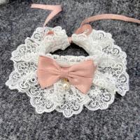 China Adorable Cute Cat Dog Bib Tie for Pets Comfortable Cloth Lace Printed Towels All Seasons Hand Wash for Christmas Halloween for sale