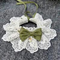China Adorable Cute Cat Dog Bib Tie for Pets Comfortable Cloth Lace Printed Towels All Seasons Hand Wash for Christmas Halloween for sale
