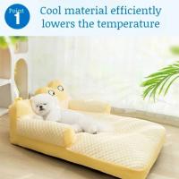 China 100% Cotton Collapsible Travel Pet Sofa with Ice Doudou Backrest Big Eye Design Breathable Removable Washable for Cats & Dogs for sale