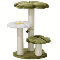 China Luxury Eco-Friendly Durable Cat Tree Tower Big Cat Base Integrated Sisal Claw Grinding Floral Nest PE Bag Packing for Halloween for sale