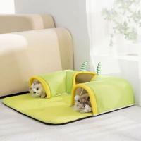 China Foldable Fur Tunnel Bed Cartoon Pet Sleeping Mat Cool and Breathable Hiding Place for Pets in Summer Suitable for Small Cats for sale