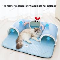 China Foldable Fur Tunnel Bed Cartoon Pet Sleeping Mat Cool and Breathable Hiding Place for Pets in Summer Suitable for Small Cats for sale