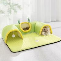 China Foldable Fur Tunnel Bed Cartoon Pet Sleeping Mat Cool and Breathable Hiding Place for Pets in Summer Suitable for Small Cats for sale