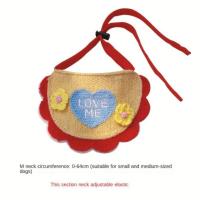China New Cute Cartoon Embroidery Cloth Pet Bibs Knitting Bandana Washable Elastic Laces Creative Comfortable Christmas Fashion Dog for sale