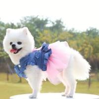 China Dog Dress for Small Dogs Clothes Denim Wedding Dresses for Chihuahua Pet Princess Puppy Jeans Skirts for Pomeranian Spitz for sale