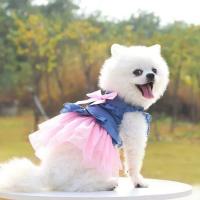 China Dog Dress for Small Dogs Clothes Denim Wedding Dresses for Chihuahua Pet Princess Puppy Jeans Skirts for Pomeranian Spitz for sale