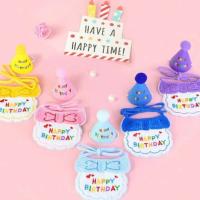 China Adjustable Solid Polyester Pet Birthday Outfit Comfortable Cat Dog Bib Party Hat Cute Bow Halloween Supplies for sale