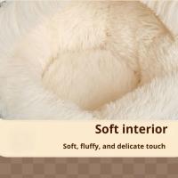 China Autumn Winter Modern Soft Plush Pet Bed Fluffy Cat Nest Semi-Enclosed Indoor Cushion Bed Cotton Carton Pack for sale