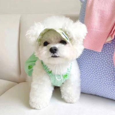 China Pretty Cute Princess Puppy Blue Striped Polyester Comfortable Creative Teddy Suspender Lightweight All Seasons Breathable Dress for sale