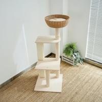 China Luxury Cat Tree Scratcher Sisal Pillar Fabric Big Cats Climbing Frame Bed Integration Four Seasons Nest for Rattan Halloween for sale