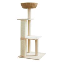 China Luxury Cat Tree Scratcher Sisal Pillar Fabric Big Cats Climbing Frame Bed Integration Four Seasons Nest for Rattan Halloween for sale