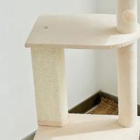 China Luxury Cat Tree Scratcher Sisal Pillar Fabric Big Cats Climbing Frame Bed Integration Four Seasons Nest for Rattan Halloween for sale