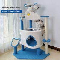 China Large Luxury Cat Climbing Frame Fat Nest Indoor Tree Integrated Sisal Scratching Column Villa Christmas Halloween Birthday for sale