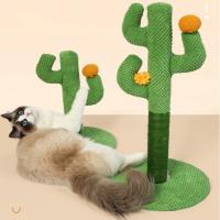 China Modern Eco-Friendly Cat Scratcher Post Cotton Rope Cactus Shape Cat Tree Tower with Plush Ball Toy and Climb Tool for sale