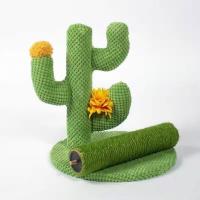 China Modern Eco-Friendly Cat Scratcher Post Cotton Rope Cactus Shape Cat Tree Tower with Plush Ball Toy and Climb Tool for sale