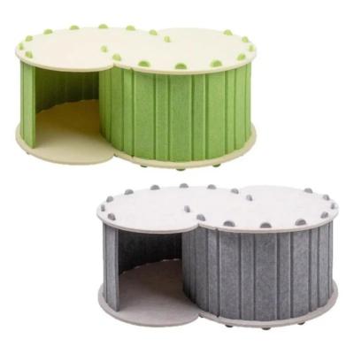 China Modern Style Large Plastic Cat Tunnel Bed 2 Holes Breathable Portable Pet Nest Indoor Cats Office Hideout Bedroom Living Room for sale