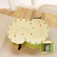 China Modern Style Large Plastic Cat Tunnel Bed 2 Holes Breathable Portable Pet Nest Indoor Cats Office Hideout Bedroom Living Room for sale