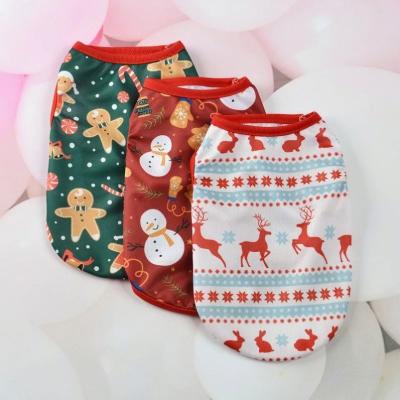 China Christmas Dog Vest   Cute Cartoon Pet Clothes for Small Dogs & Cats (Poodle, Teddy, Puppy, Kitty)  Spring  Summer Outfit for sale