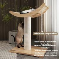 China Luxury Cat Tower Scratcher Solid Wood and MDF Pet Furniture with Wear Resistance Grinding Claw Post for Halloween Nesting for sale