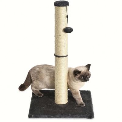China Two Section Vertical Sisal Material Luxury Eco-Friendly Durable Cat Climbing Frame Tree Modern Stable Design Cat Scratching Post for sale