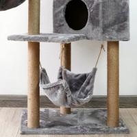 China Classic Multilevel Cat Climbing Frame Linen Scratching Board and Toy-Filled Cat Tree Sustainable Indoor Cat Scratcher for sale
