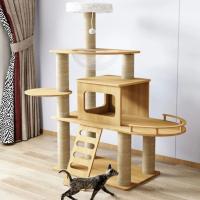 China Wood Luxury Cat Climbing Frame Cat Trees for Tower Large Cats Large Hammock Sisal Covered Scratching Posts Cozy Condo Top Perch for sale