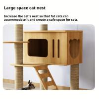 China Wood Luxury Cat Climbing Frame Cat Trees for Tower Large Cats Large Hammock Sisal Covered Scratching Posts Cozy Condo Top Perch for sale